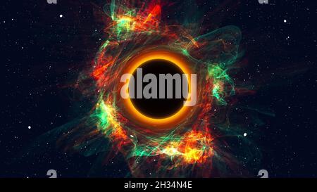 Supernova explosion with 3d render sucking matter into infinite space ...