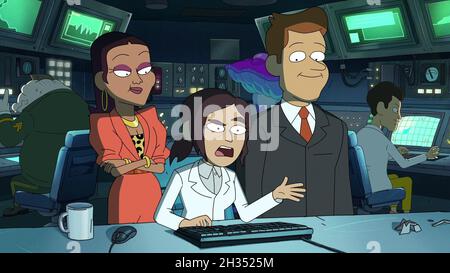 INSIDE JOB, from left: Brett Hand (voice: Clark Duke), Magic Myc (voice ...