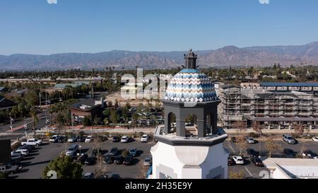 Daytime aerial view of downtown Redlands, California, USA Stock Photo ...