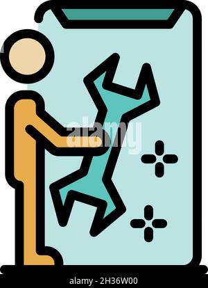 Bug fixing outline flat white icons on round color backgrounds Stock ...