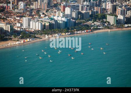 Aerial view of beaches in Maceio, Alagoas, Northeast region of Brazil ...