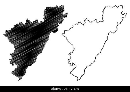 Pali district (Rajasthan State, Republic of India) map vector ...