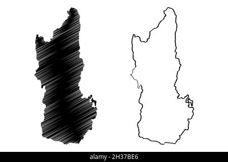 Nuapada district (Odisha State, Republic of India) map vector ...