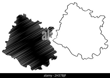Palwal district (Haryana State, Republic of India) map vector ...