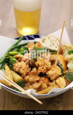 Taiwanese popcorn chicken with fried basil, and you can usually choose ...