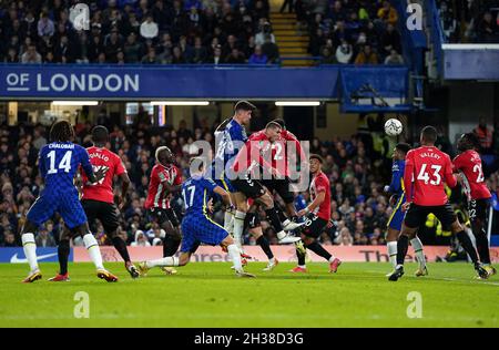 Chelsea's Kai Havertz scores their side's first goal of the game during ...