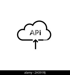 Api cloud integration icon data process. Flat vector web api cloud system pictogram Stock Vector ...