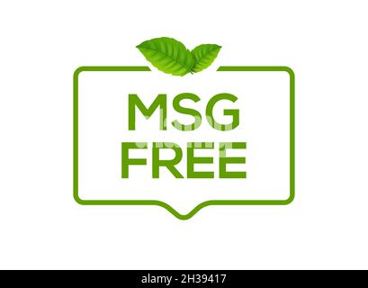 No added Monosodium Glutamate (MSG) and MSG Free food labels Stock ...