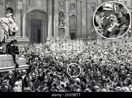 Hitler at the Outbreak of World War I in Munich, 1914 Stock Photo - Alamy
