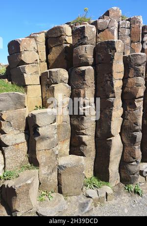 The ancient volcanic rock formation has created the organ-piping effect ...