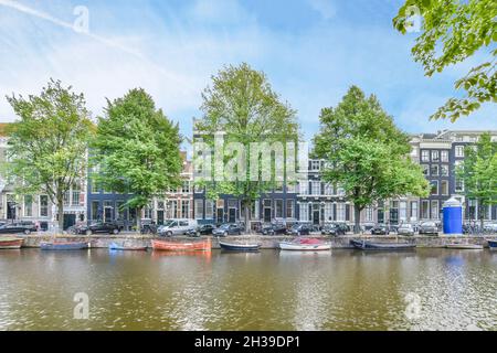 Amazing view of a residential area by the riwer Stock Photo - Alamy