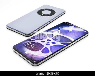 Generic smartphone with fictitious screen interface and camera design ...