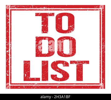 TO DO LIST, words written on red rectangle stamp sign Stock Photo - Alamy