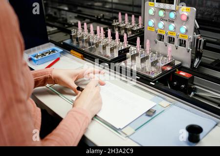 Heidelberg, Germany. 15th July, 2021. An employee holds a fountain pen ...