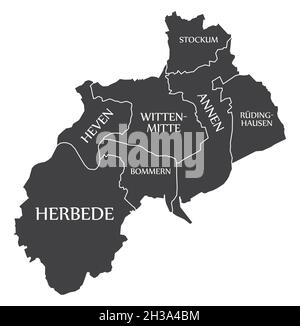 Black map of WITTEN, GERMANY Stock Vector Image & Art - Alamy