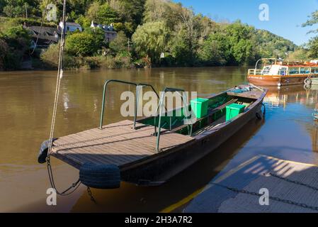 The hand ferry at Symonds Yat, a small village which straddles the ...