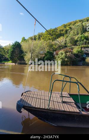 The hand ferry at Symonds Yat, a small village which straddles the ...