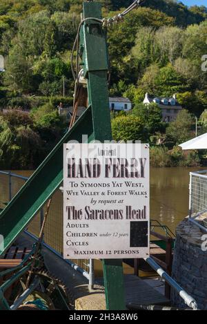 The hand ferry at Symonds Yat, a small village which straddles the ...