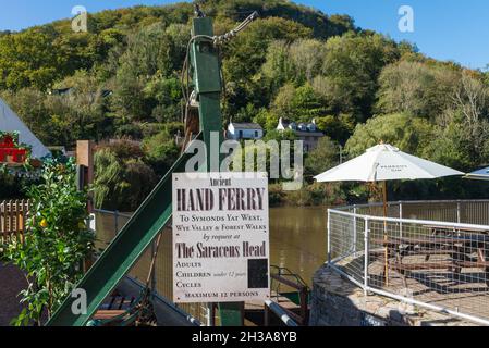 The hand ferry at Symonds Yat, a small village which straddles the ...