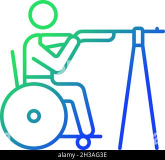 Target, shooting range vector gradient line icon, illustration, symbol ...