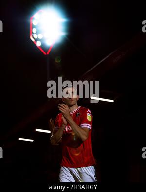 Matty Lund of Salford City FC scores his side's second goal of the game ...