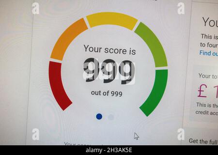 Screen shot of an Experian Credit Score screen showing a massive drop ...