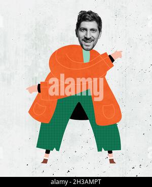 Collage of handsome man over isolated background depressed and worry ...