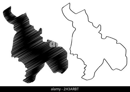 Panchkula district (Haryana State, Republic of India) map vector ...