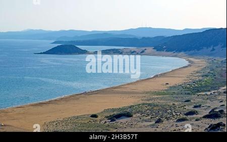 Cyprus, Karpas peninsula, Dipkarpaz, coast and beach near Ayios Philon ...
