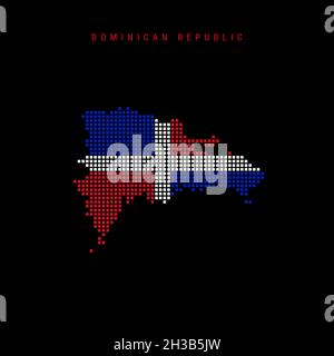 Square dots pattern map of Dominican Republic. Dominican Republic ...