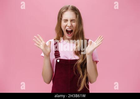 Young girl scared to death seeing spider in room yelling out loud ...