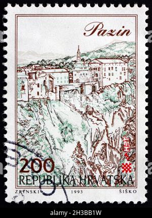 ZAGREB, CROATIA - NOVEMBER 1, 2018: a stamp printed in Croatia shows ...