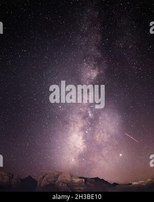 Milky way and camels in desert Erg Chebbi, Merzouga, Sahara Desert ...