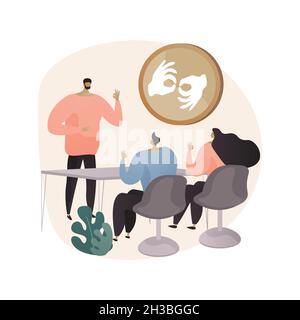 Sign language tutor isolated cartoon vector illustration Stock Vector ...