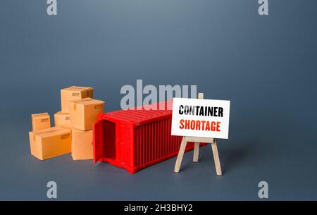 Container shortage. LCL delivery. International freight transport ...