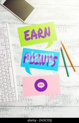 Word writing text Earn Points. Business photo showcasing getting praise ...