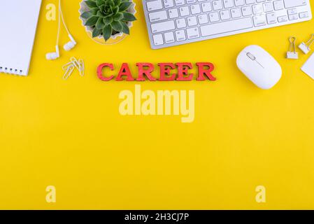 Career growth concept with office desk Stock Photo - Alamy