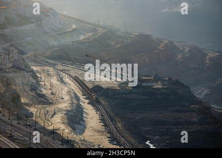 Open Pit Coal Mining and processing in South Africa. Washing and ...