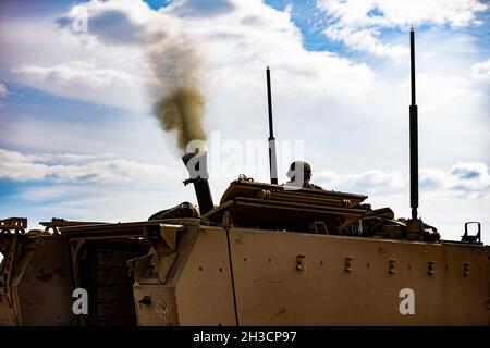 U.S. Army Spc. Joshua Cowden assigned to 22nd Mobile Public Affairs ...