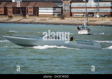 Special Boat Service prototype stealth boat in Poole Harbour Stock ...