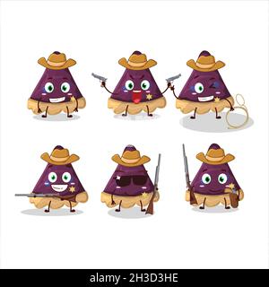 Cool cowboy blueberry pie cartoon character with a cute hat. Vector ...
