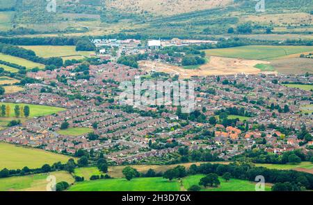 Aerial image of Calverton, Nottinghamshire England UK Stock Photo - Alamy