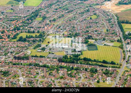 Aerial image of Calverton, Nottinghamshire England UK Stock Photo - Alamy