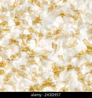Gold metallic handmade rice paper texture. Seamless washi sheet ...