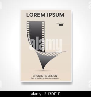 Cinema movie brochure template layout. Event in theatre. 3d film ...
