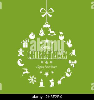 eps vector illustrating hanging white bauble on colored background ...