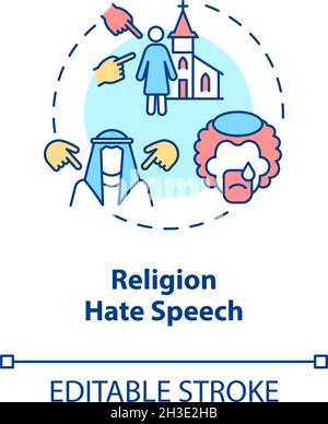 Religious intolerance concept icon. Discrimination thin line ...