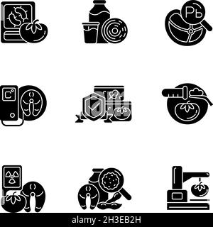 Biological experiment white flat icons on color rounded square ...