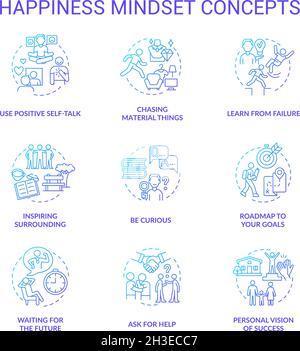 Mindset outline icons collection. Mental attitude, Outlook, Perspective ...