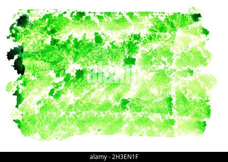 Green formless watercolor stain isolated on the white background Stock ...